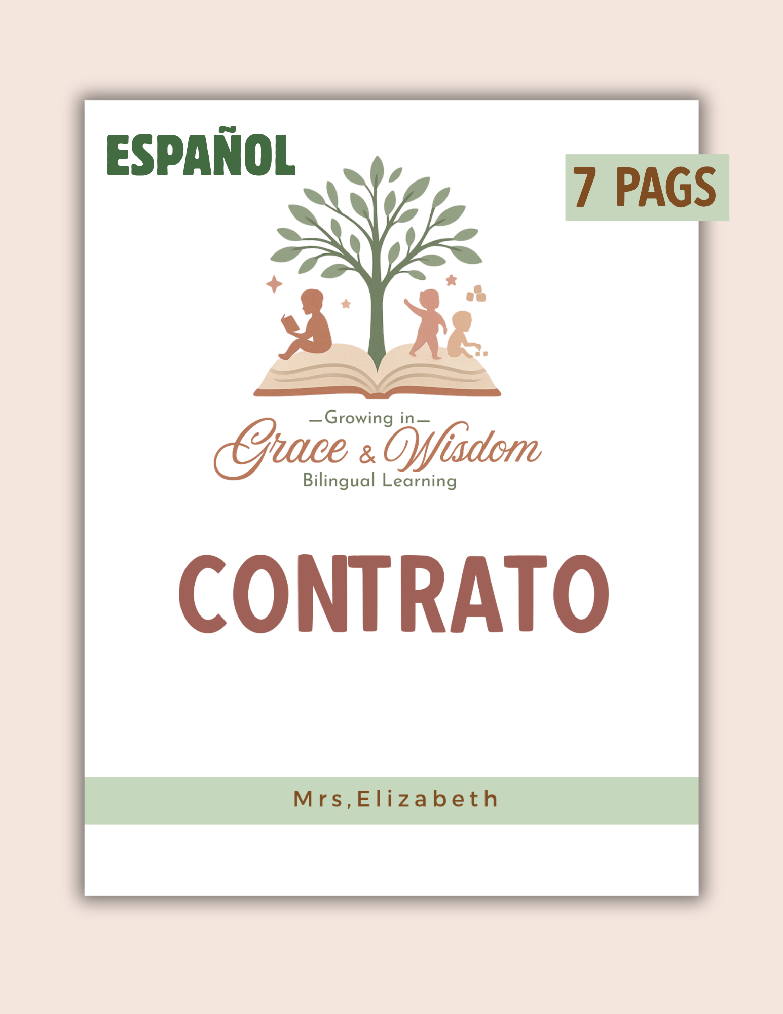 Contrato para padres (Español) para Guardería - Child Care EDITABLE ...